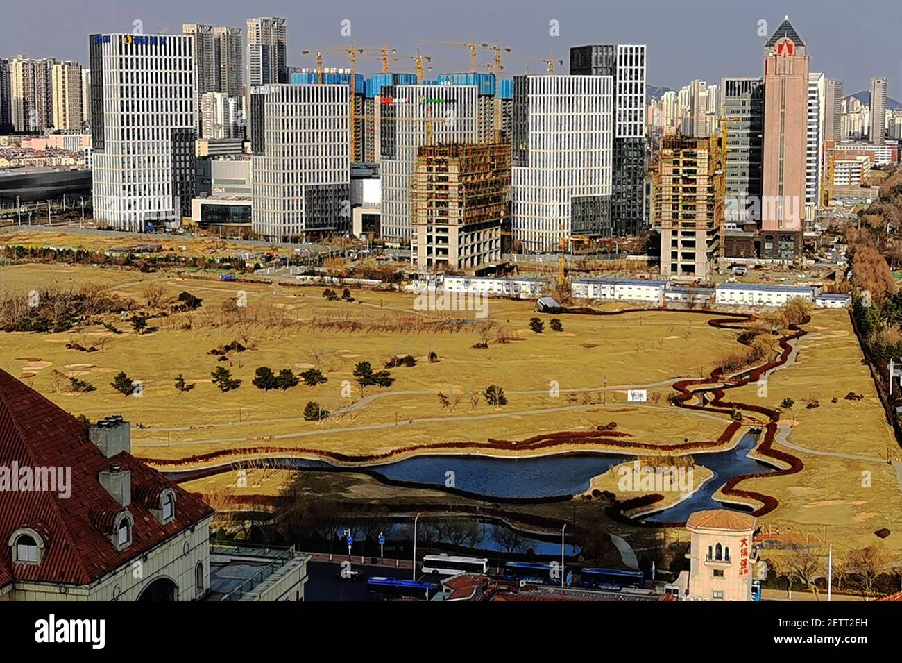 The landscape water system of Citizen Sports Park is surrounded by ...