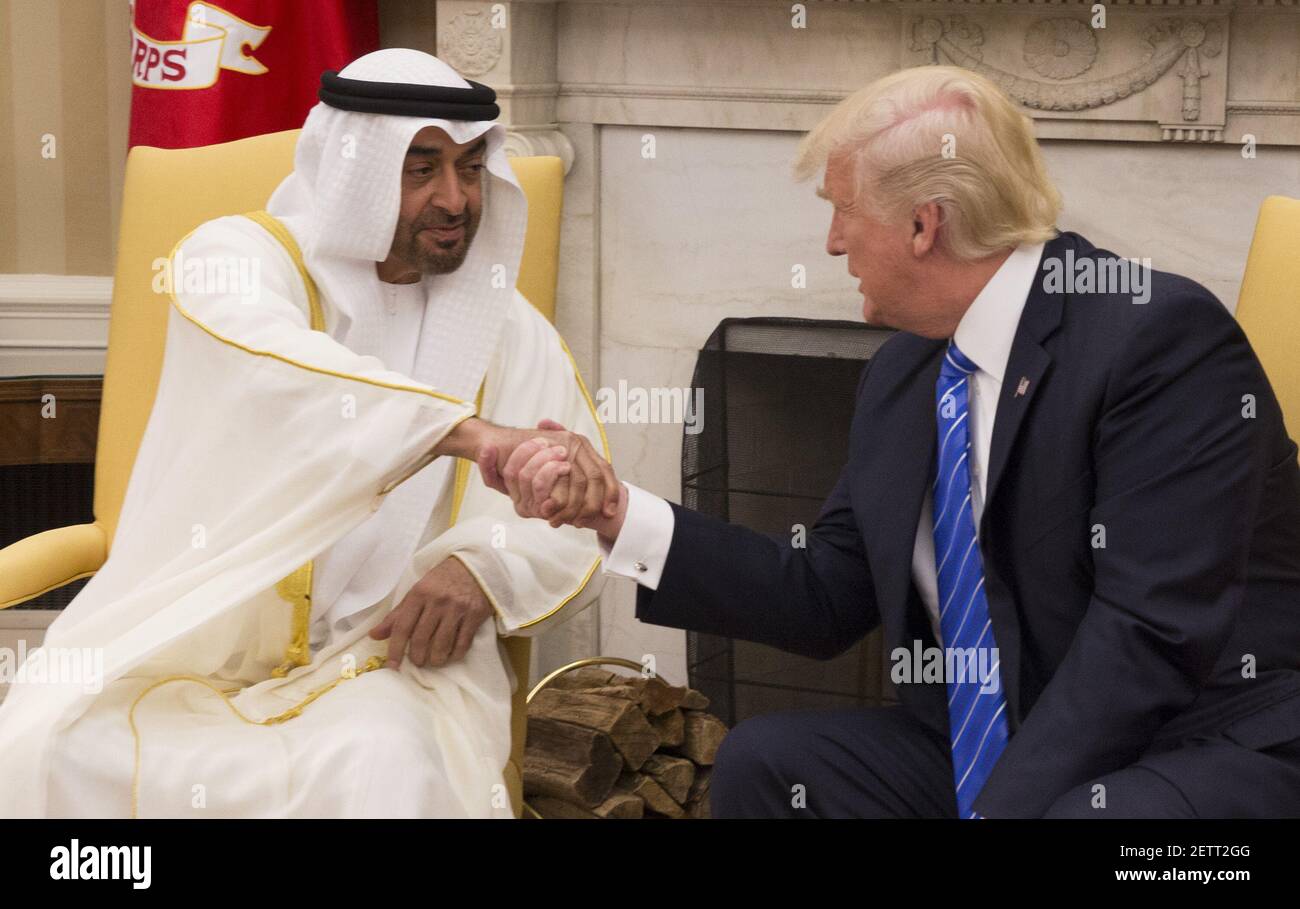 U.S. President Donald J. Trump poses for photographs with Crown Prince ...
