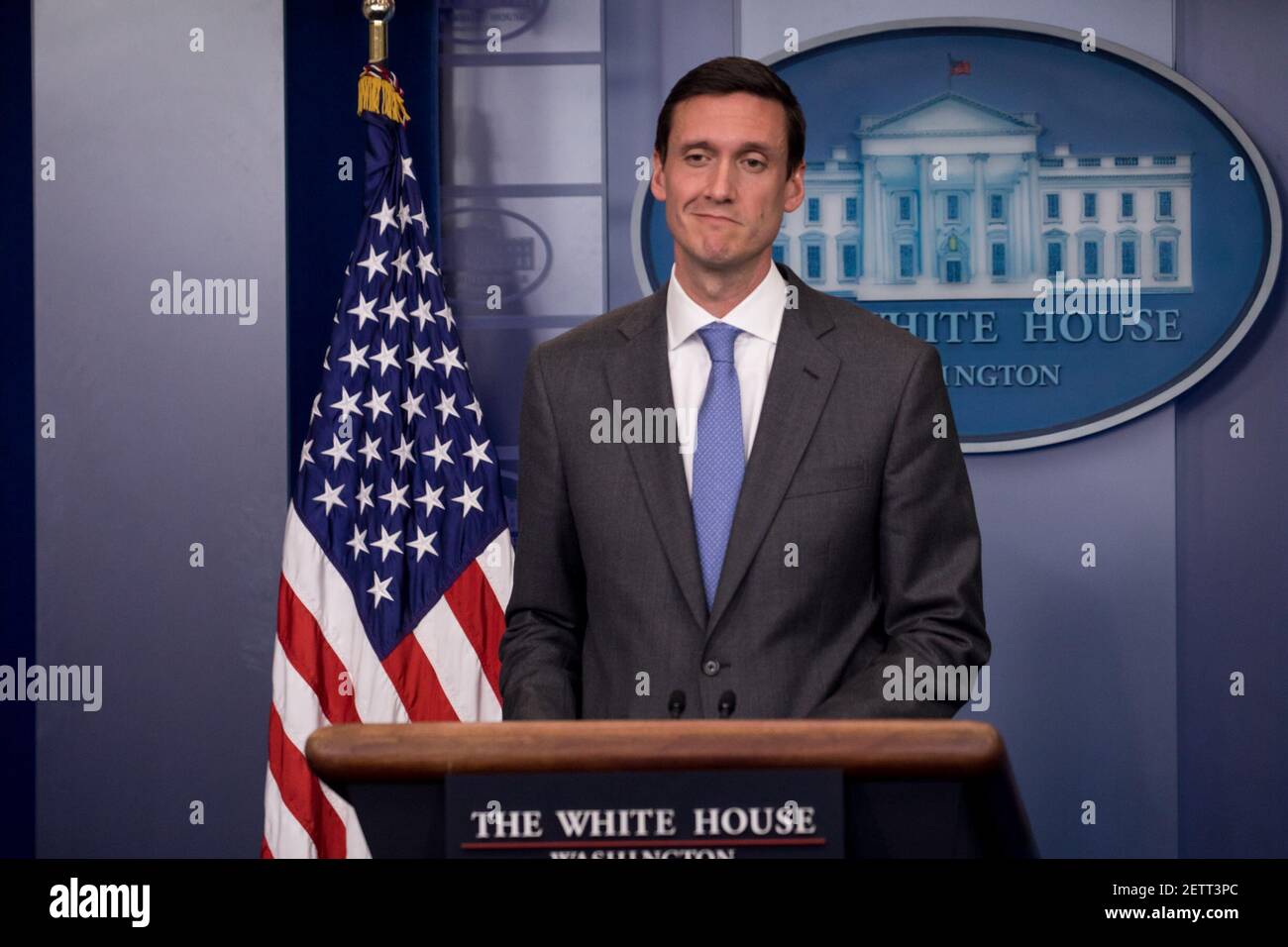 Tom Bossert, White House Homeland Security Advisor, speaks to reporters ...