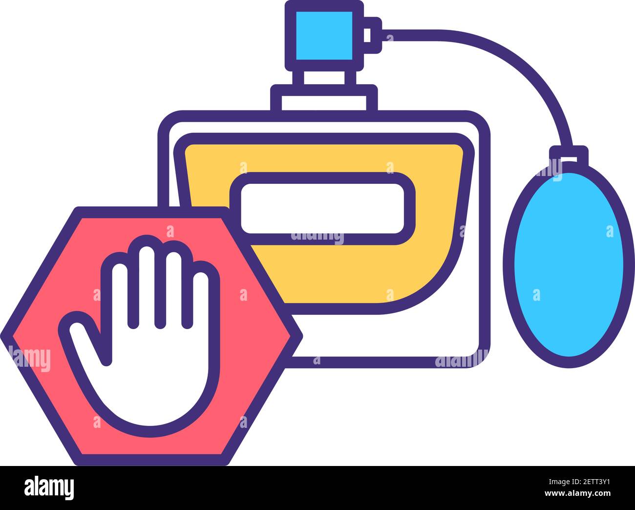 Strong smelling perfume restriction RGB color icon Stock Vector Image ...