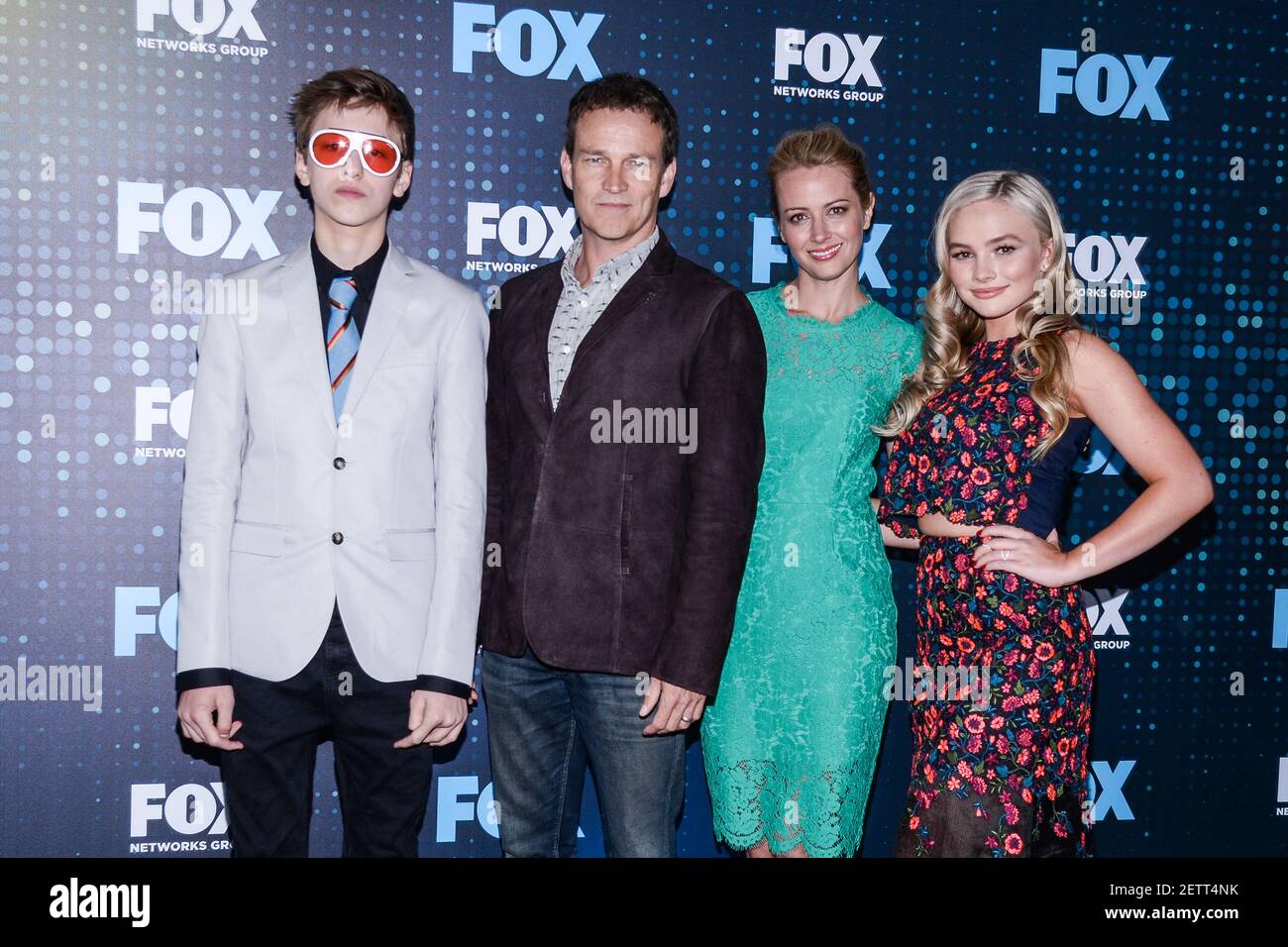 NEW YORK, NY - MAY 15: Percy Hynes White, Stephen Moyer, Amy Acker and ...