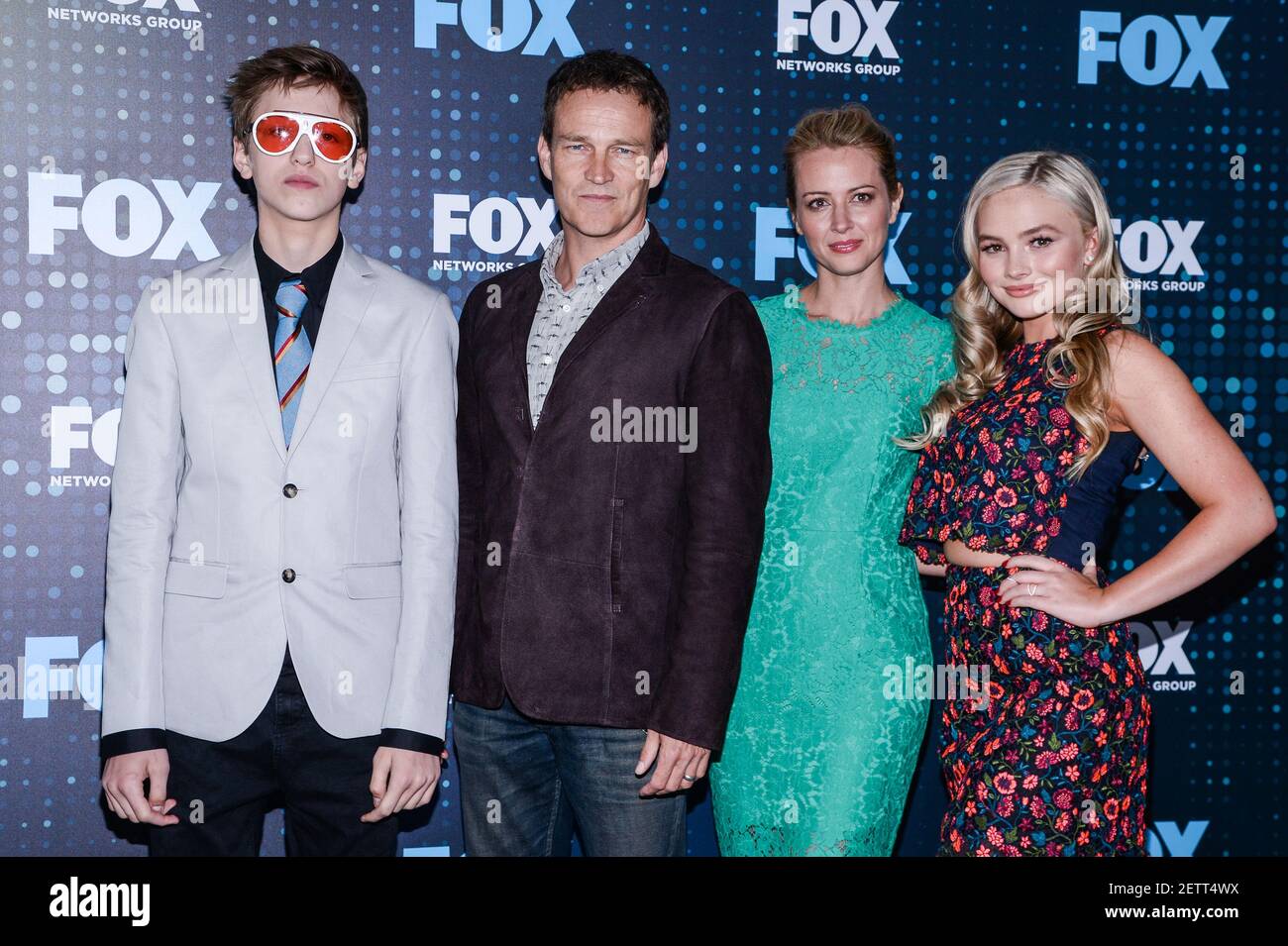 NEW YORK, NY - MAY 15: Percy Hynes White, Stephen Moyer, Amy Acker and ...