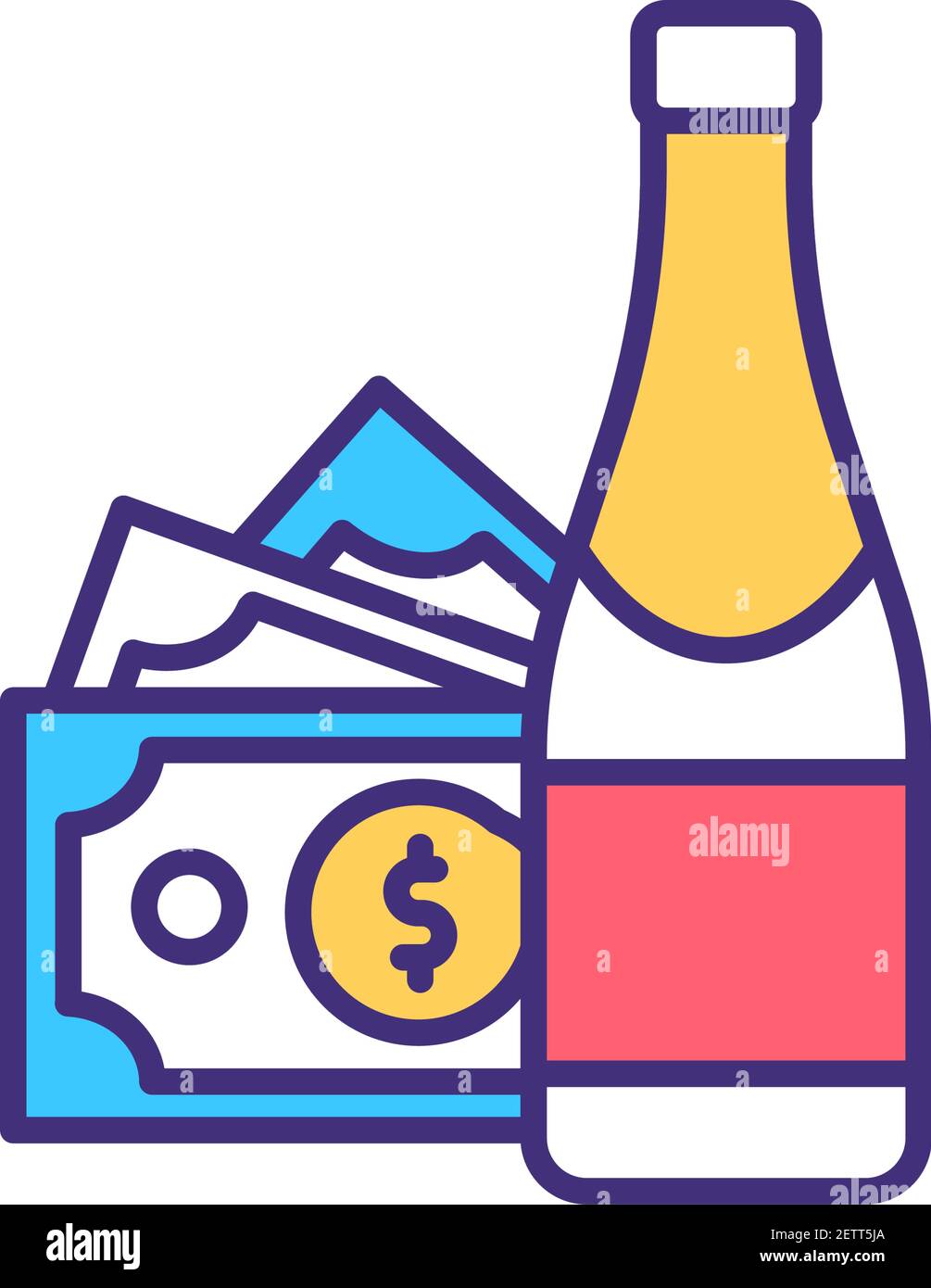 Alcohol purchase RGB color icon Stock Vector Image & Art - Alamy