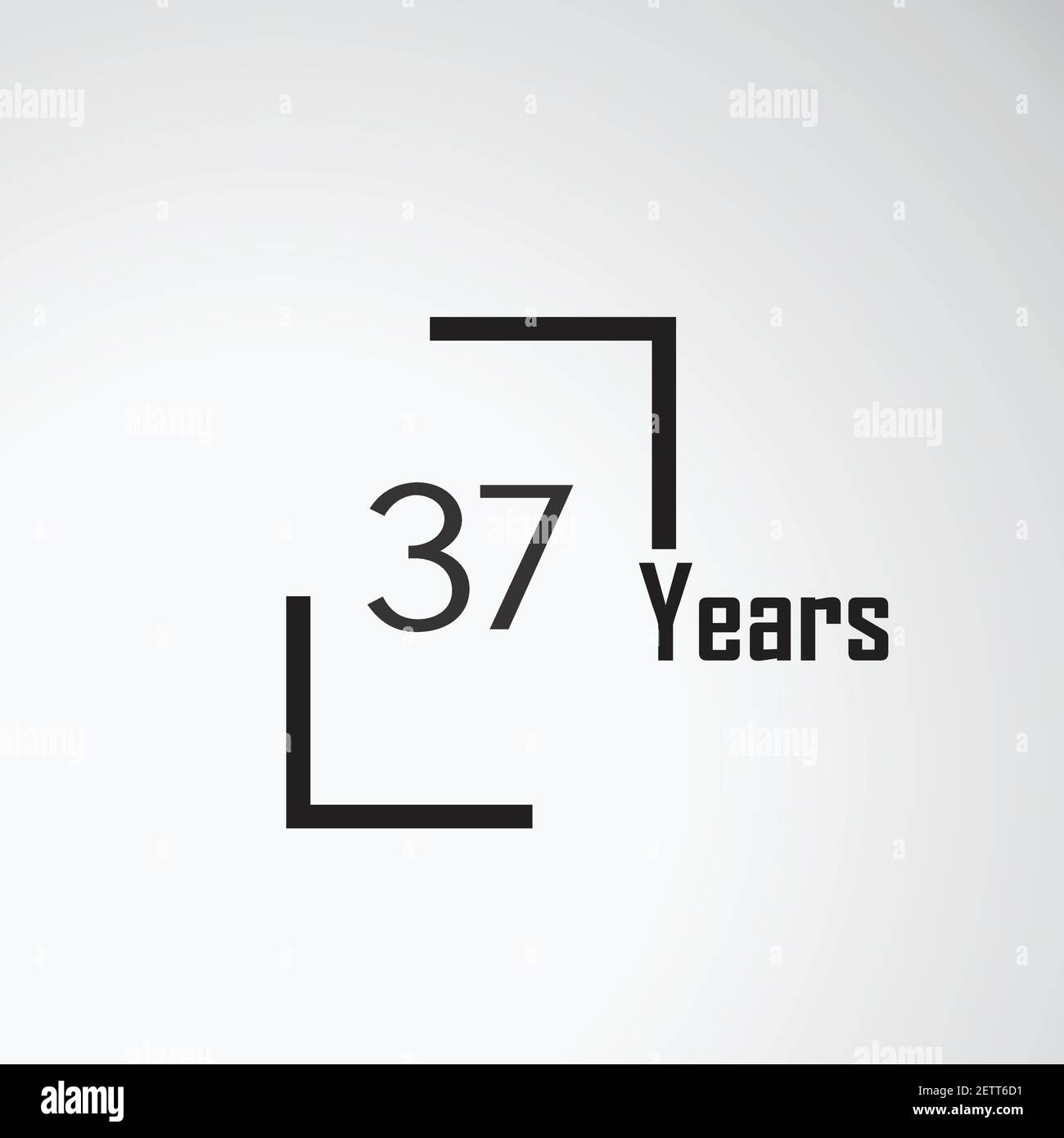 37 Year Anniversary Vector Template Design Illustration box Stock ...