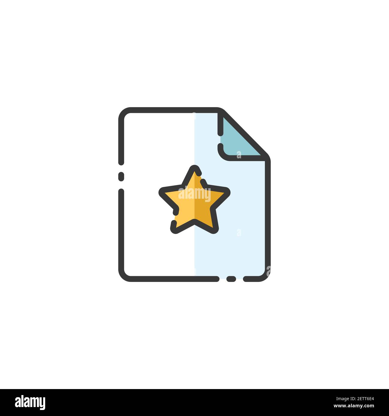 Document. Paper with star. Favorite item. Filled color icon. Isolated ... Document. Paper with star. Favorite item. Filled color icon. Isolated ...