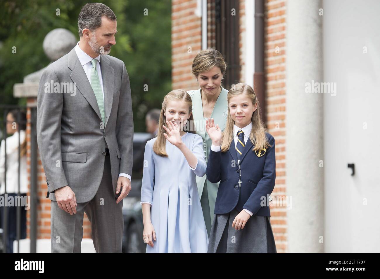 King Felipe VI, Princess Sofia, Queen Letizia and Princess Leonor ...