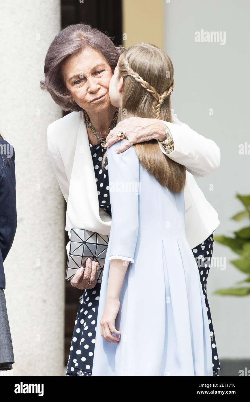 Queen Sofia and Princess Leonor during the First Communion of princess ...