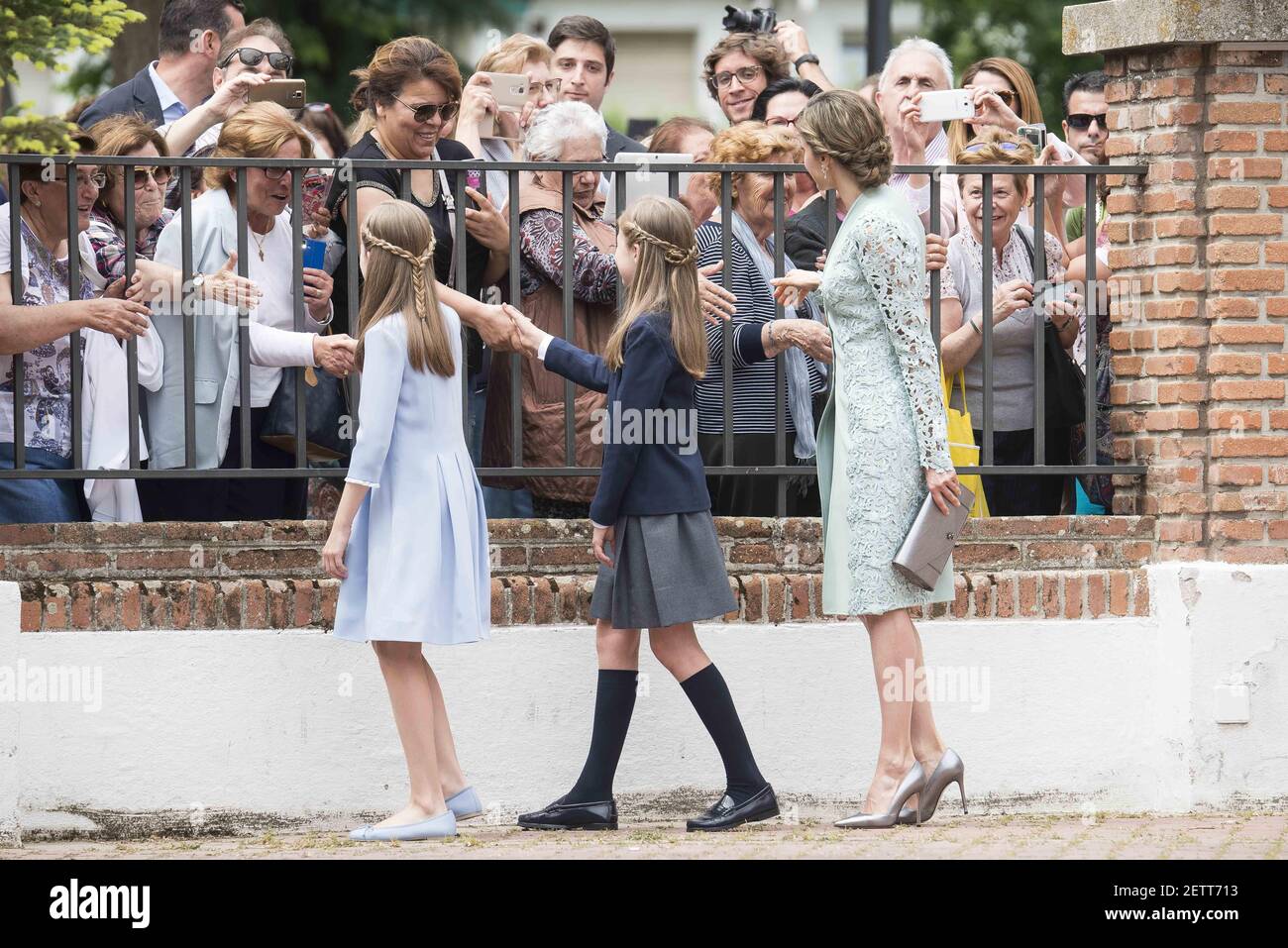 Princess Leonor, Princess Sofia and Queen Letizia after the First ...
