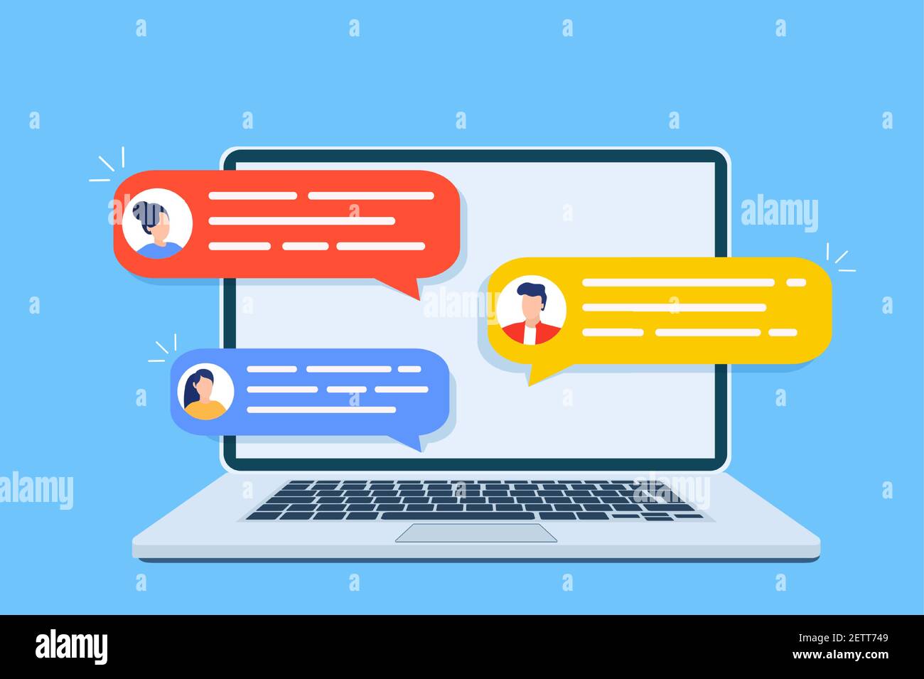 Cartoon laptop computer speech hi-res stock photography and images - Alamy