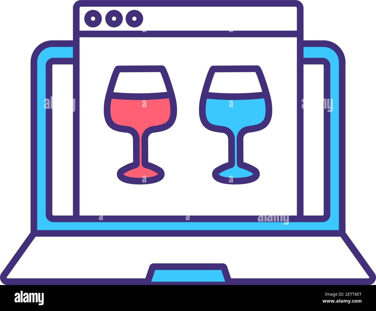 Virtual wine tasting RGB color icon Stock Vector Image & Art - Alamy