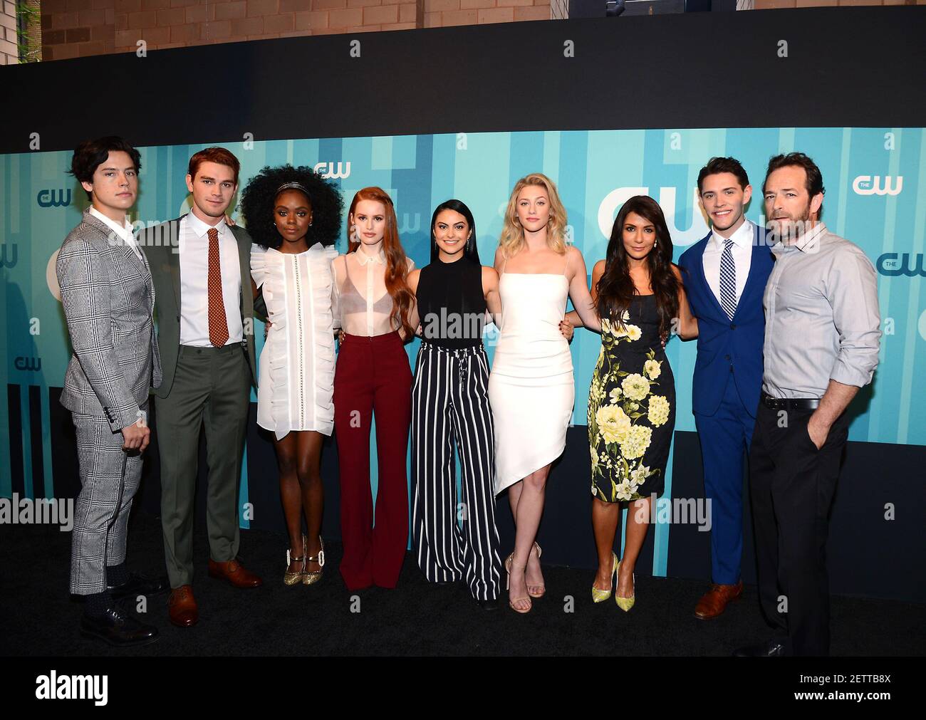 Cast of "Riverside" arrives to The CW Upfront on May 18, 2017 at the ...