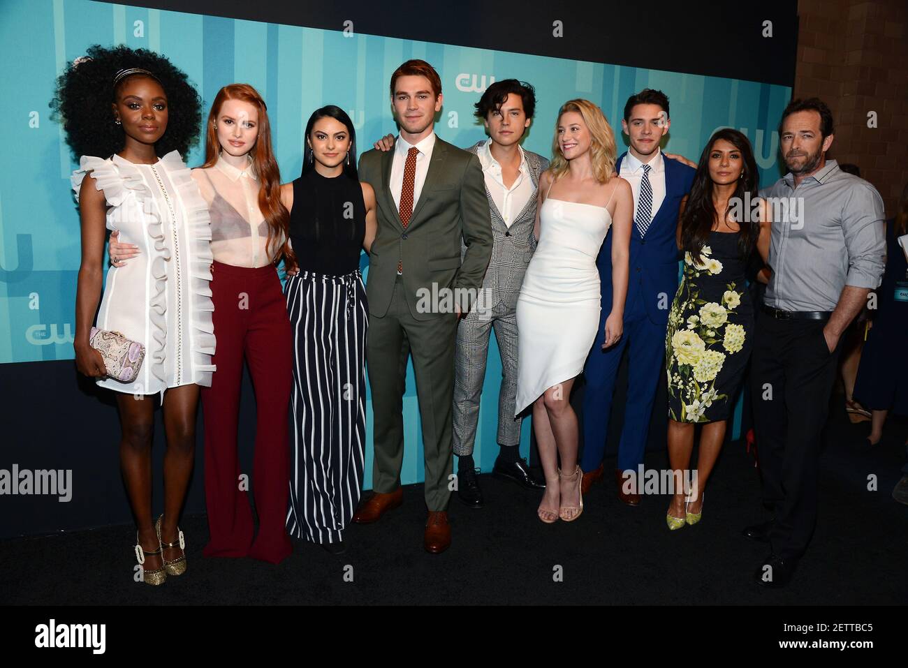 Cast of "Riverside" arrives to The CW Upfront on May 18, 2017 at the ...