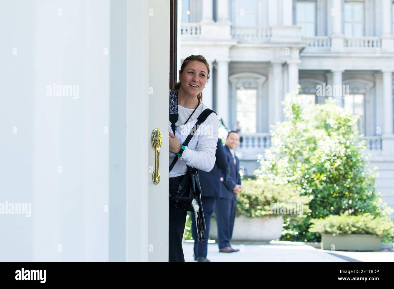 Shealah Craighead, Chief Official White House photographer, gets ready ...