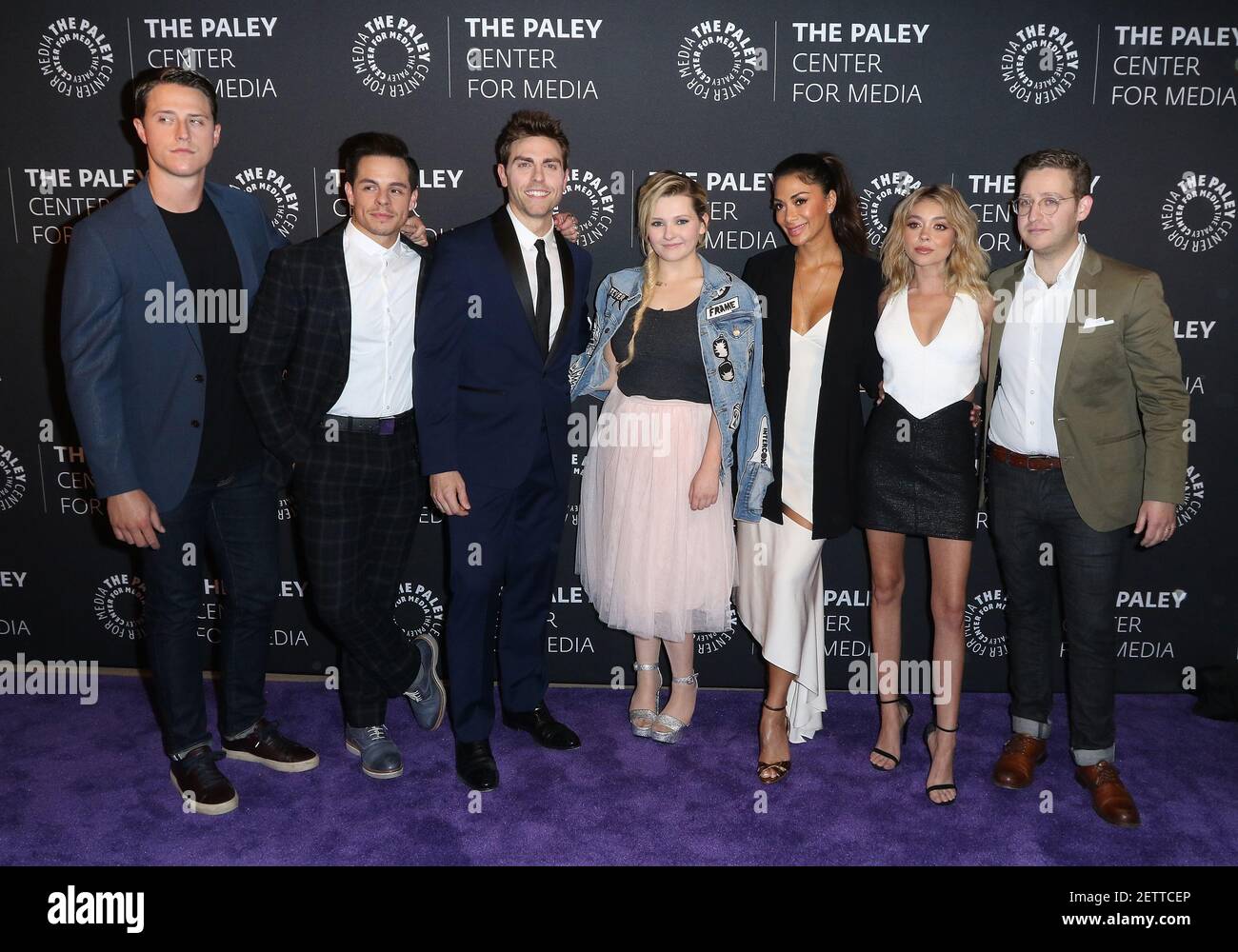 (L-R) Actors Shane Harper, Beau Casper Smart, Colt Prattes, Abigail ...