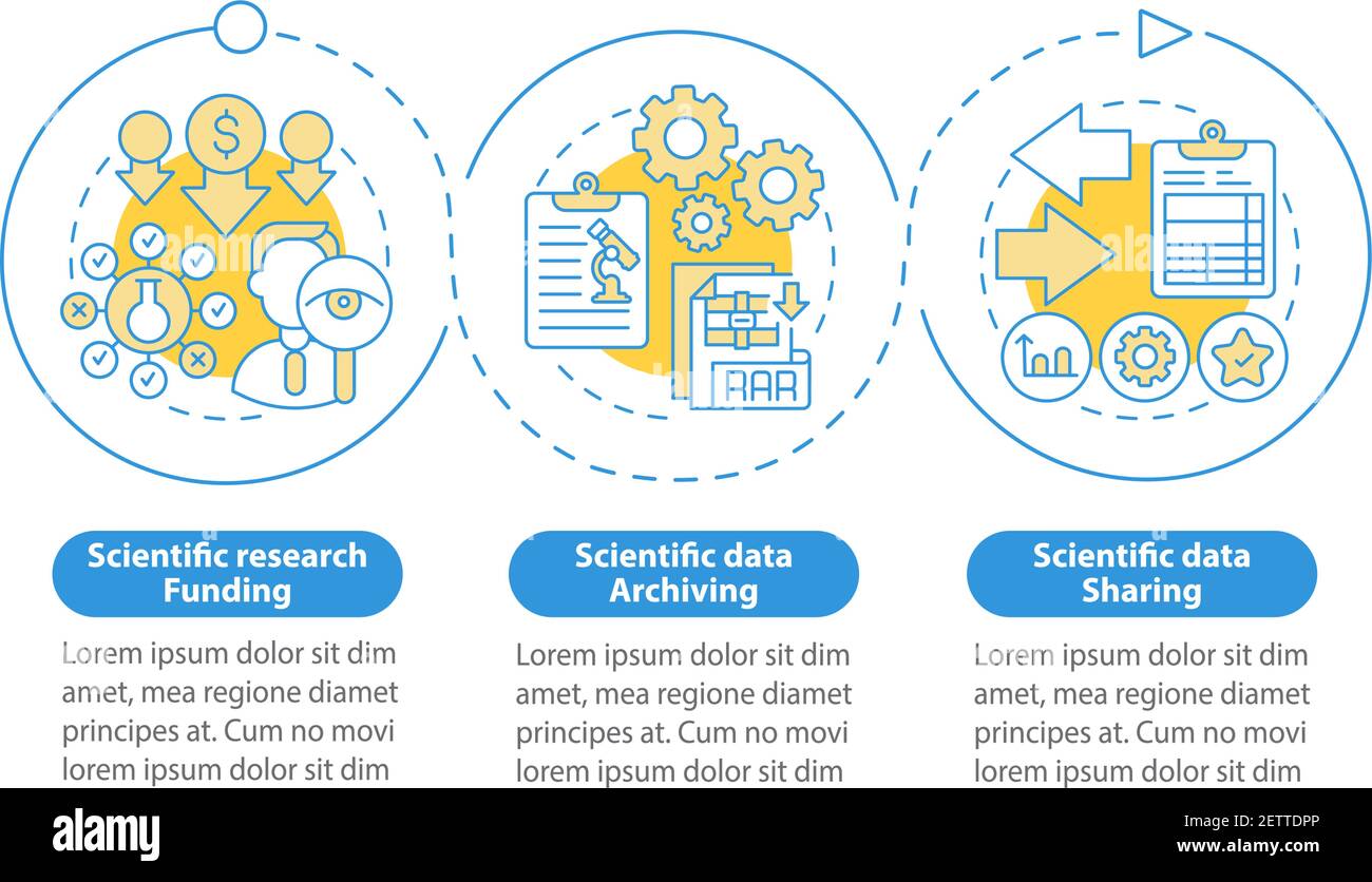 Components of scientific research vector infographic template Stock ...