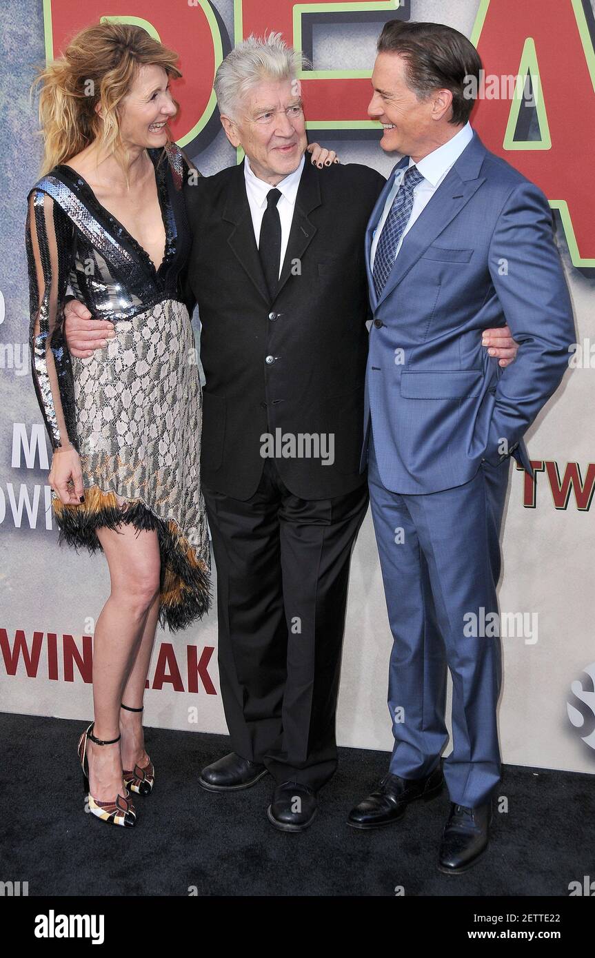 (L-R) Laura Dern, David Lynch and Kyle MacLachlan arrives at Showtime's ...