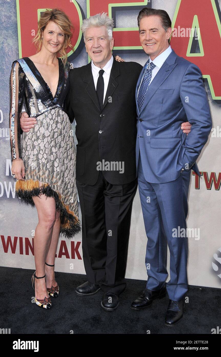 (L-R) Laura Dern, David Lynch and Kyle MacLachlan arrives at Showtime's ...