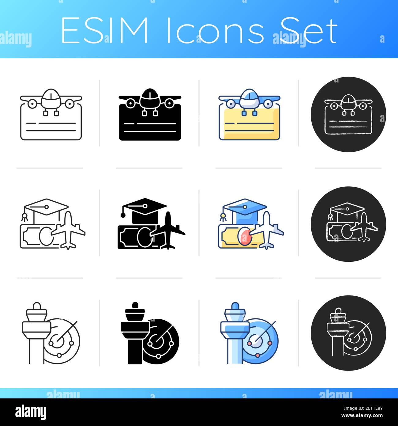 Aviation icons set Stock Vector Image & Art - Alamy