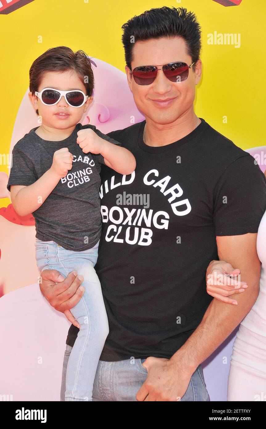 (L-R) Dominic Lopez and Mario Lopez arrives at "Captain Underpants: The ...