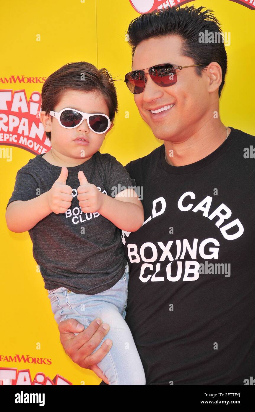 (L-R) Dominic Lopez and Mario Lopez arrives at "Captain Underpants: The ...