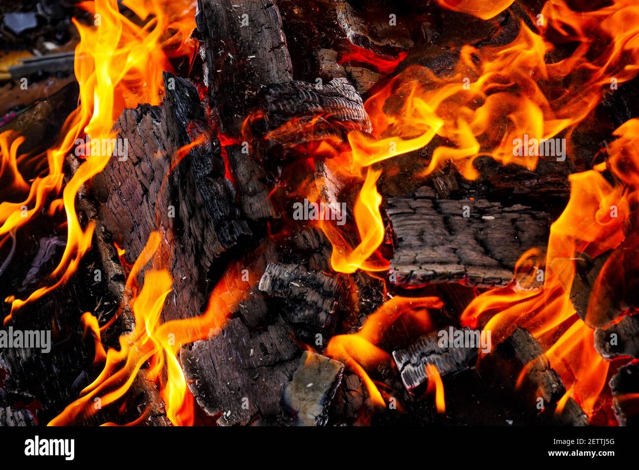 Burning wood, close-up view, France Stock Photo - Alamy