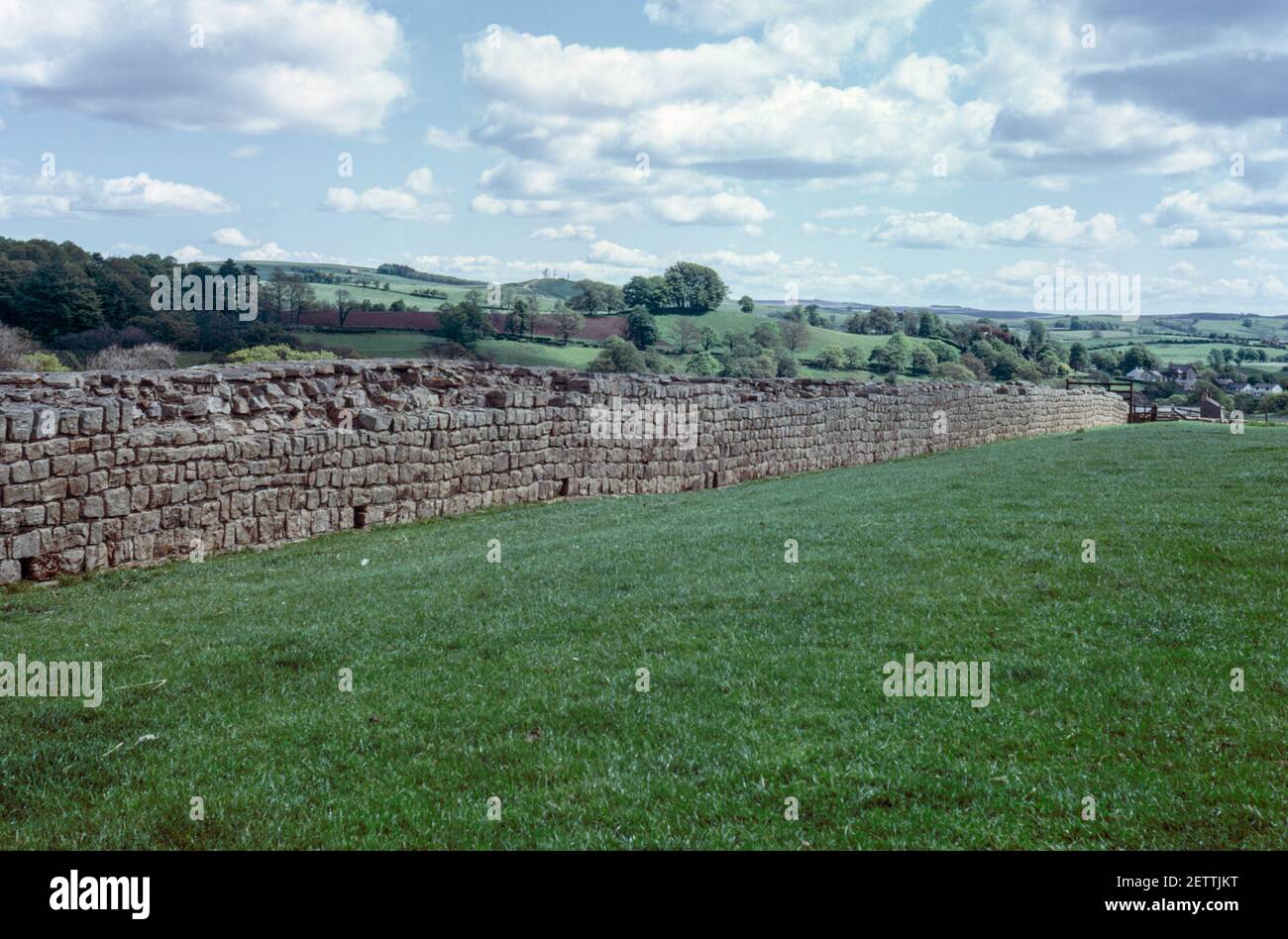 Remains of a Roman defensive fortification known as Hadrian’s Wall ...