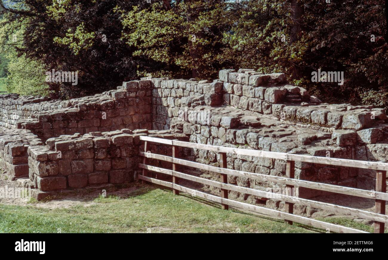 Remains of a Roman defensive fortification known as Hadrian’s Wall ...