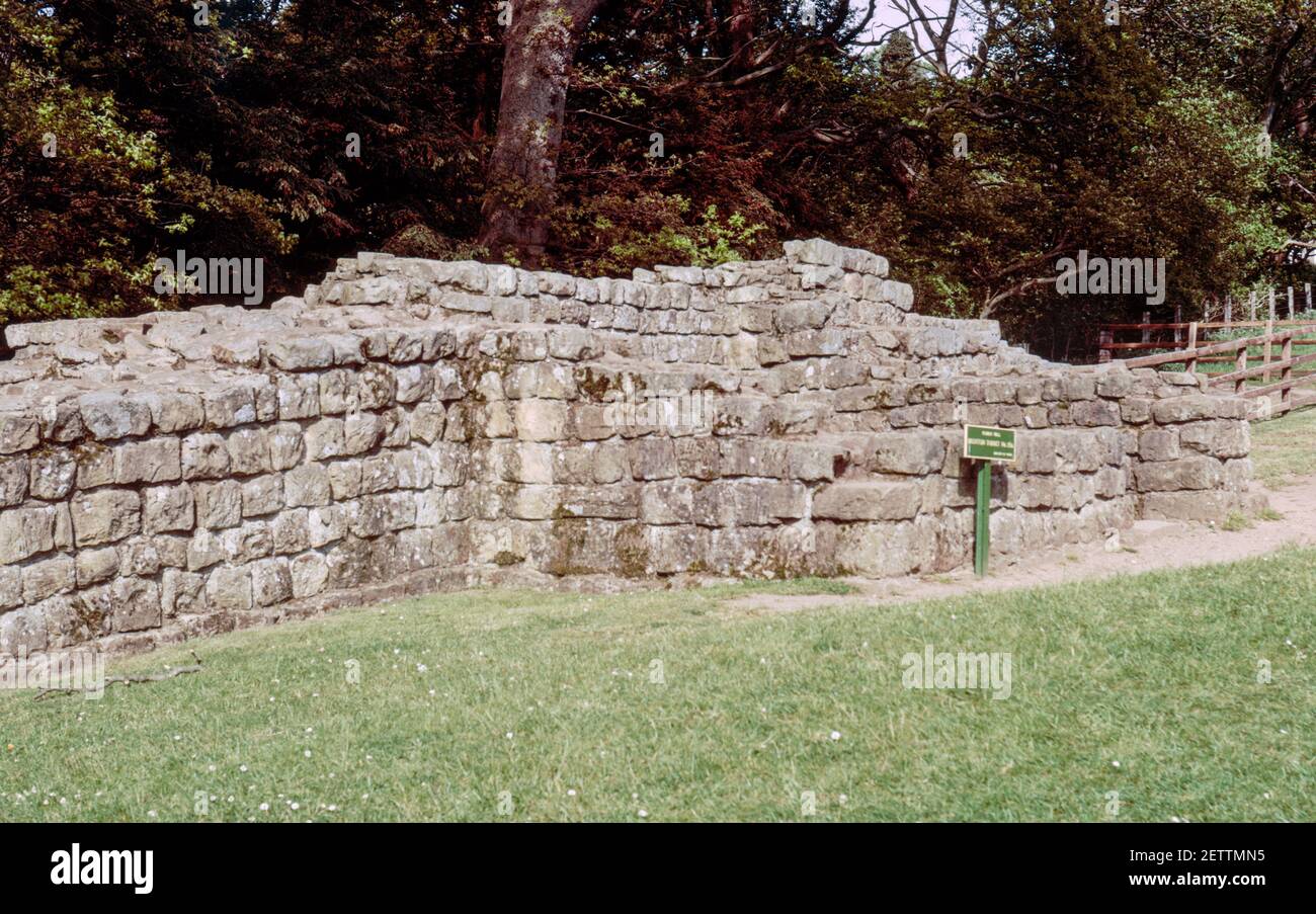 Remains of a Roman defensive fortification known as Hadrian’s Wall ...