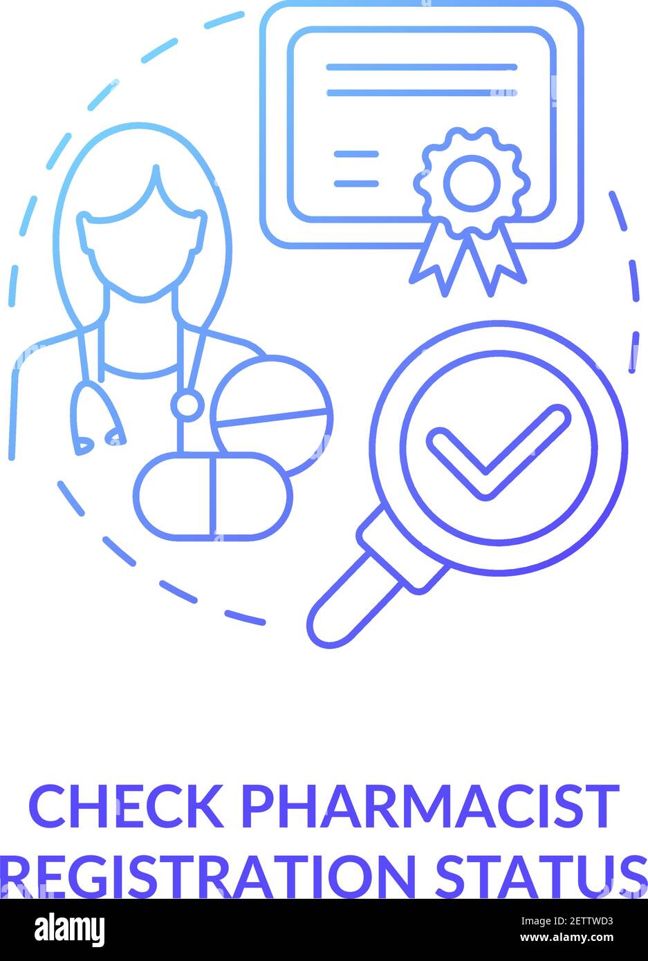Check pharmacist registration status concept icon Stock Vector Image ...
