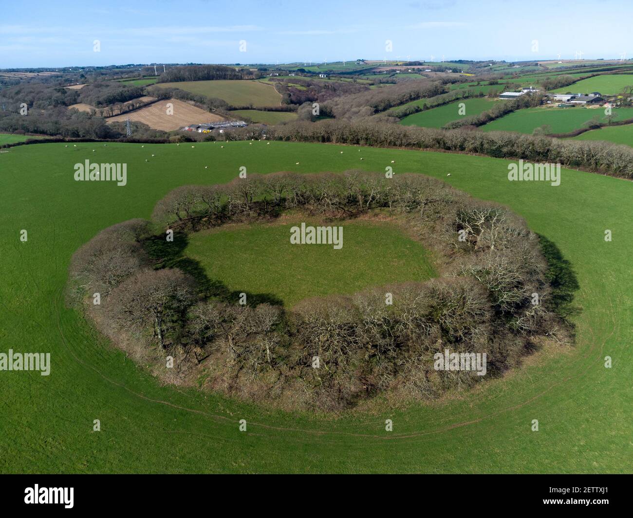 penventinnie round old Iron Age fort near truro cornwall england uk ...