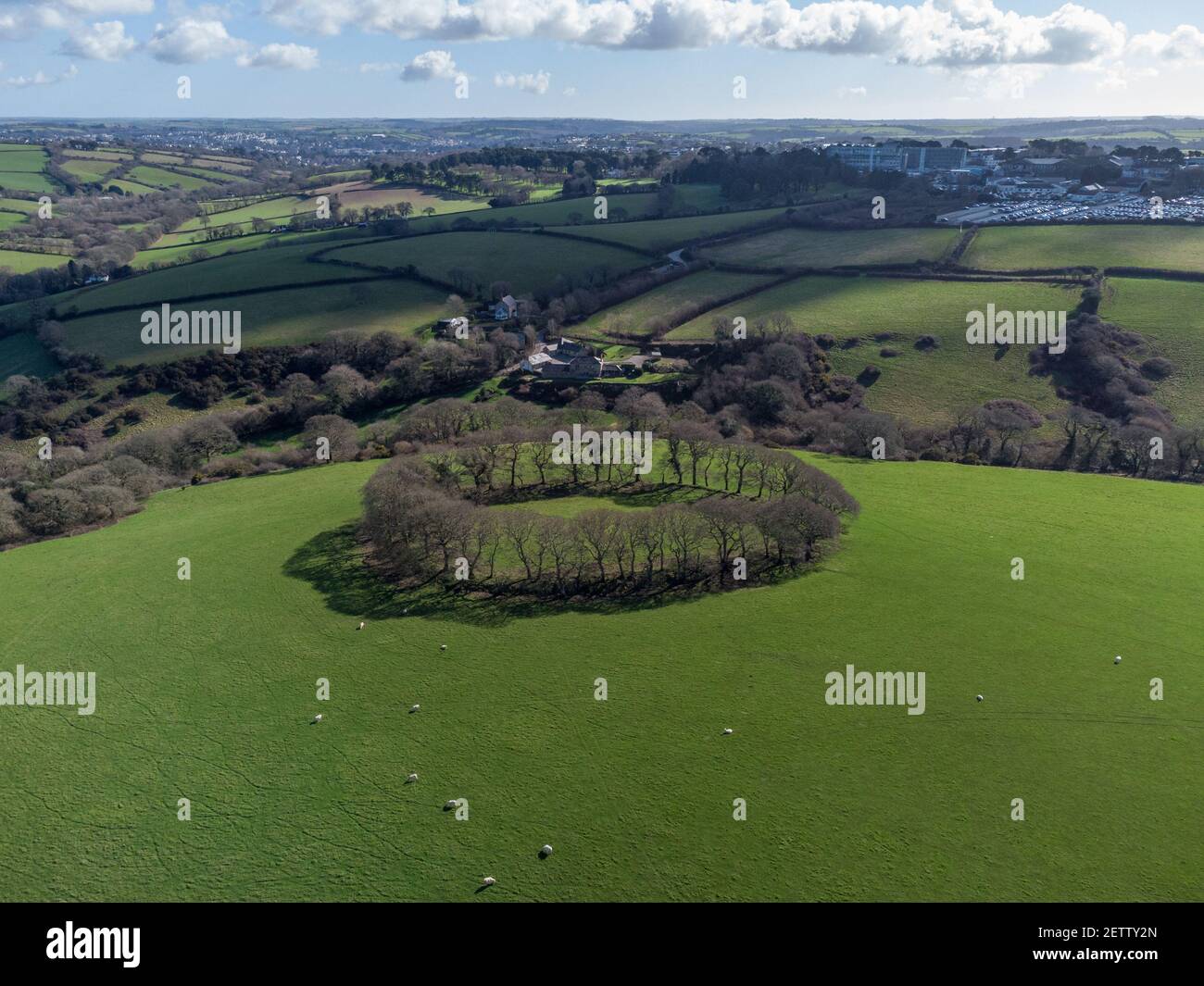 penventinnie round old Iron Age fort near truro cornwall england uk ...