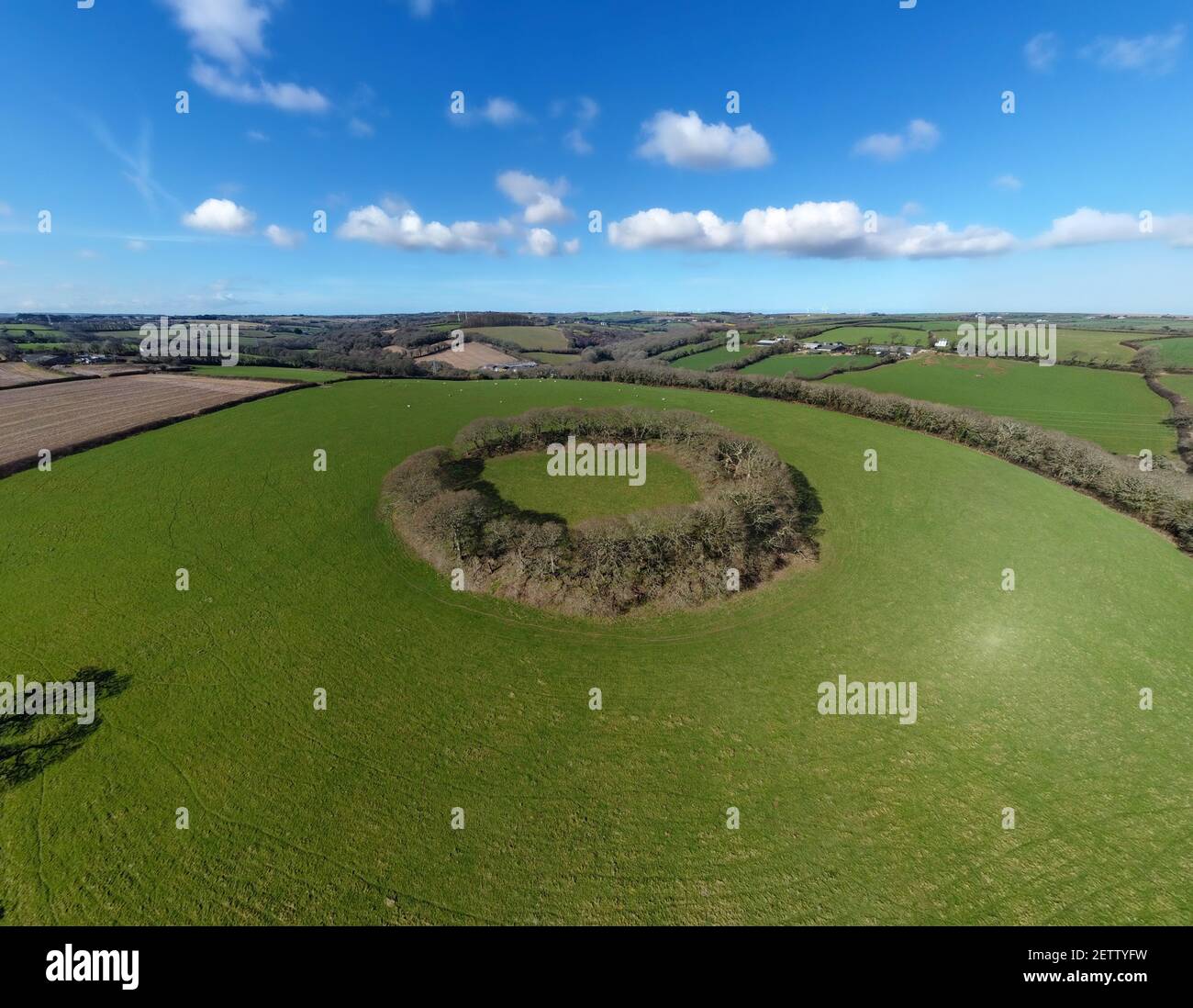 penventinnie round old Iron Age fort near truro cornwall england uk ...