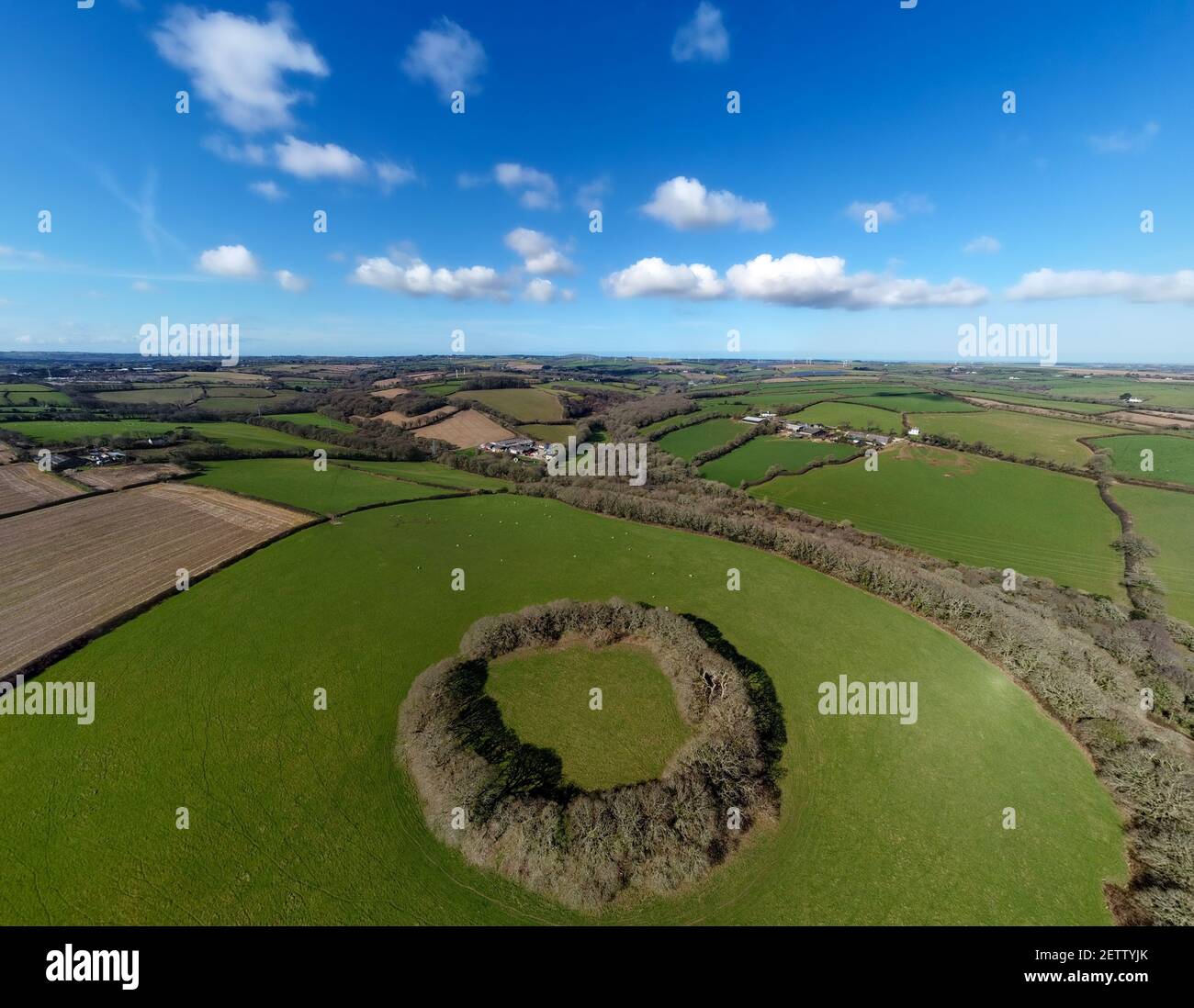 penventinnie round old Iron Age fort near truro cornwall england uk ...