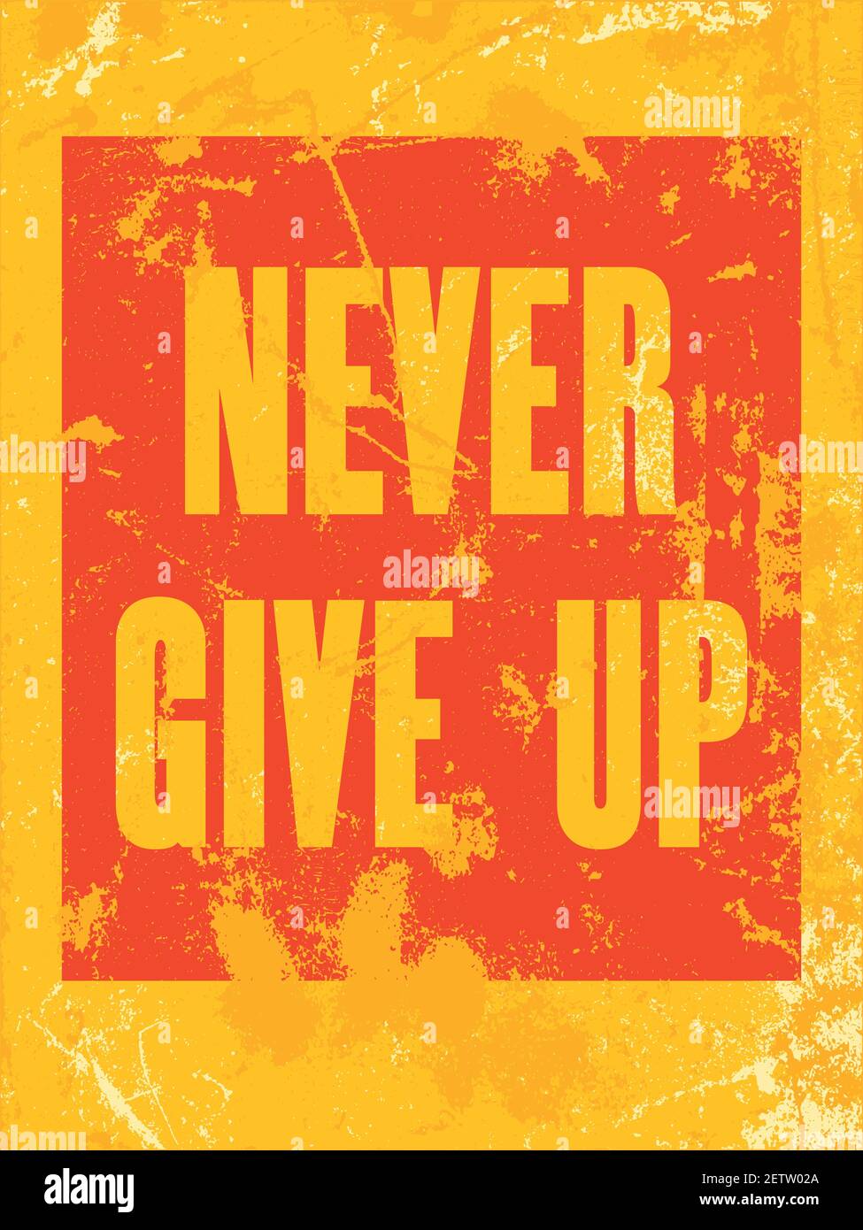 Inspiring motivation quote with text Never Give UP. Vector typography ...