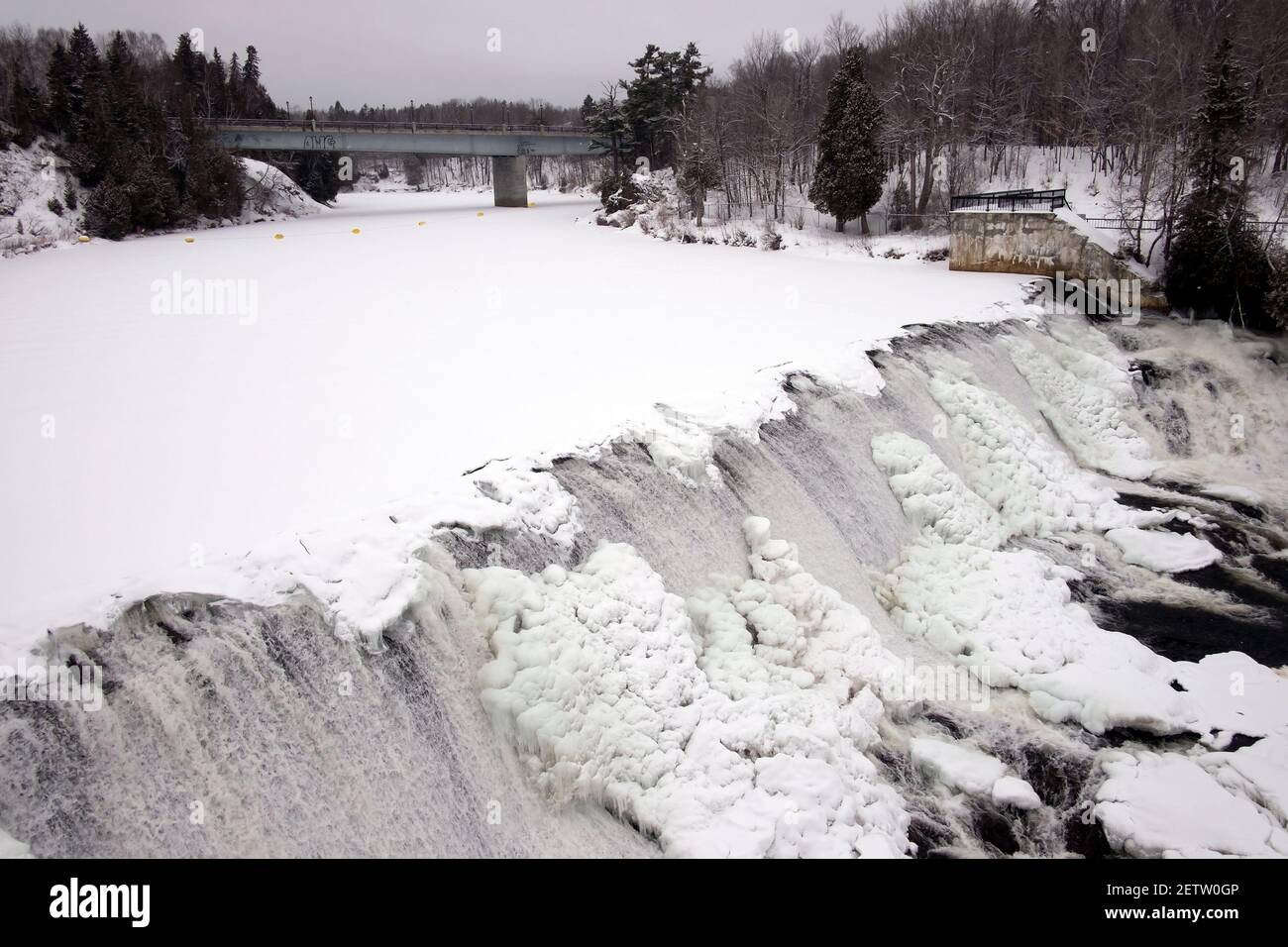 Frozen waterfall view in Quebec, Canada Stock Photo - Alamy