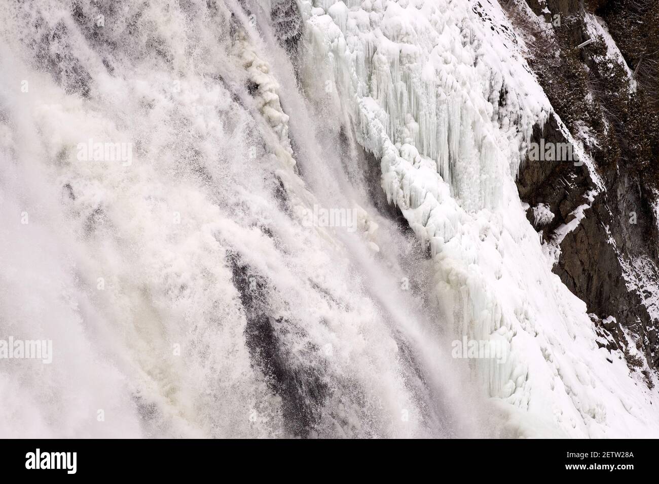 Frozen waterfall view in Quebec, Canada Stock Photo - Alamy