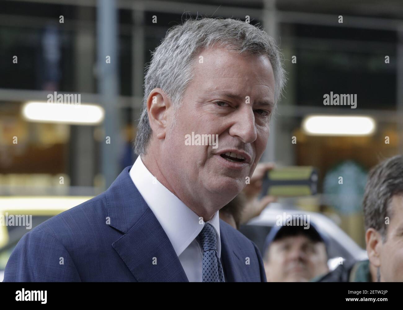 New York City Mayor Bill de Blasio unveils the renaming of 42nd street ...