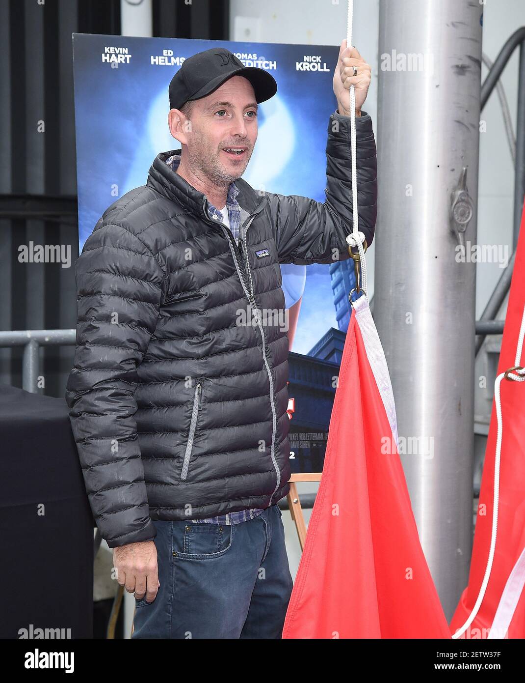 HOLLYWOOD, CA - MAY 31: Director David Soren takes part in a flag ...
