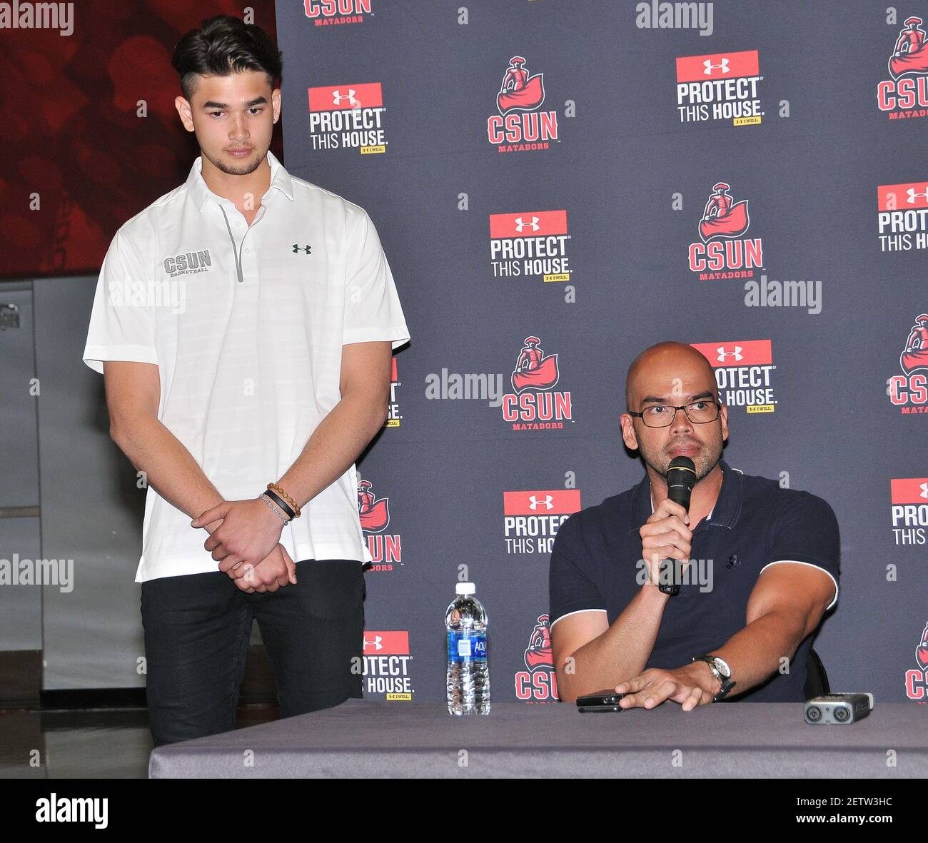 (L-R) Kobe Paras and Dad Benjie Paras at the CSUN Matadors Men's ...