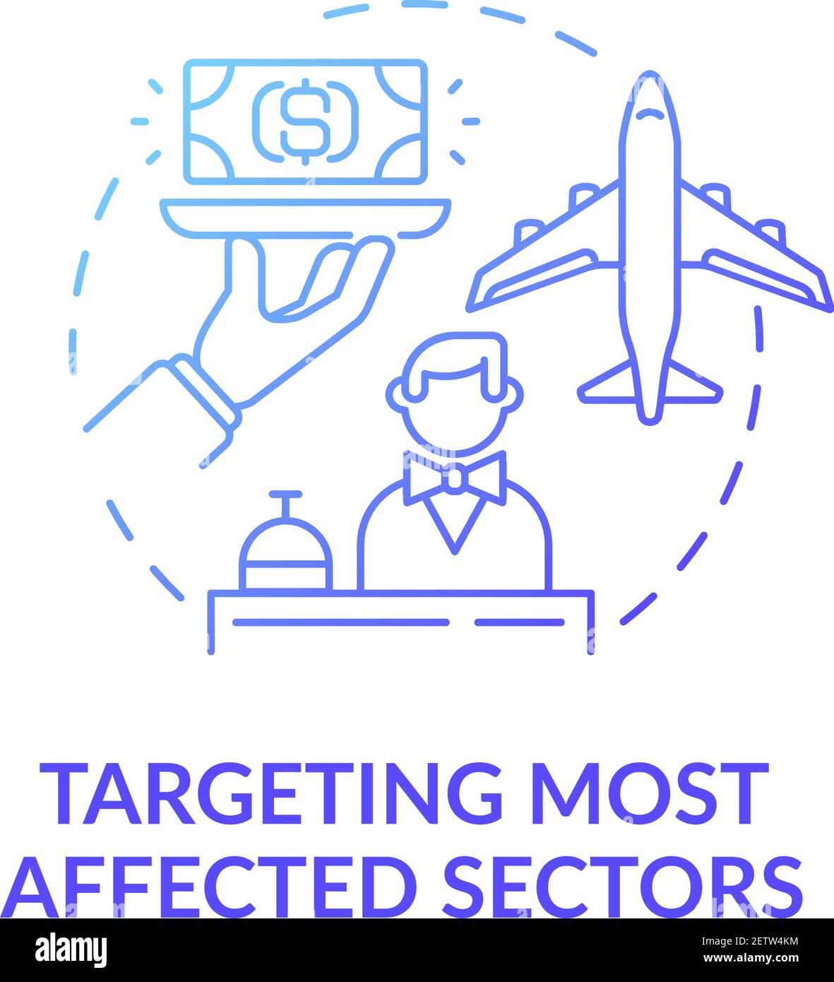 Targeting most affected sectors concept icon Stock Vector Image & Art ...