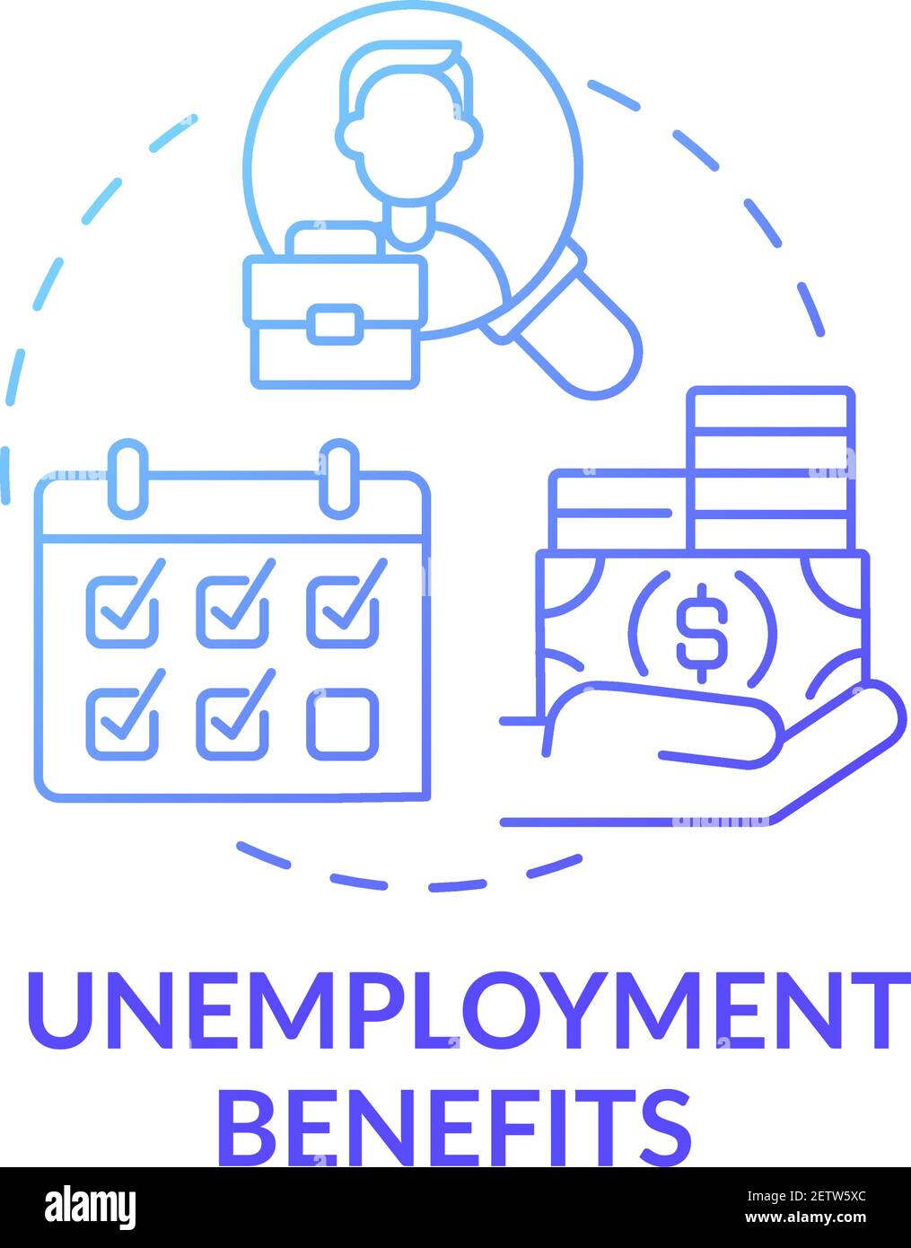 Unemployment benefits concept icon Stock Vector Image & Art - Alamy