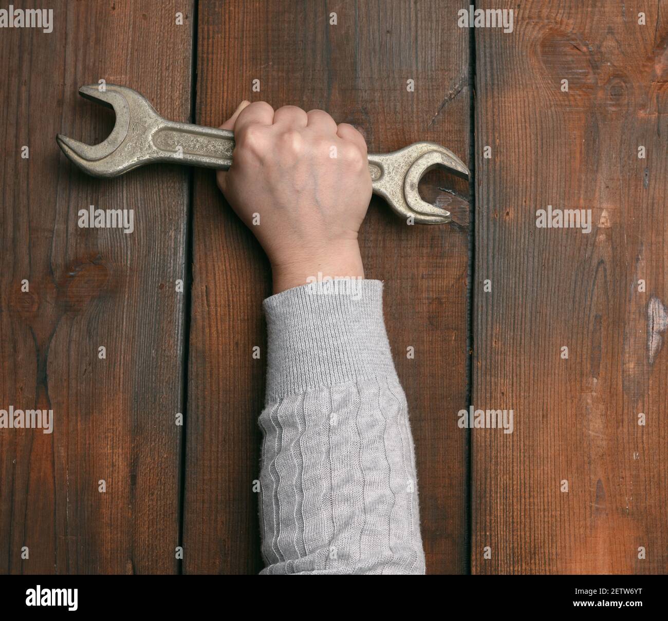 Woman adjustable wrench hi-res stock photography and images - Alamy