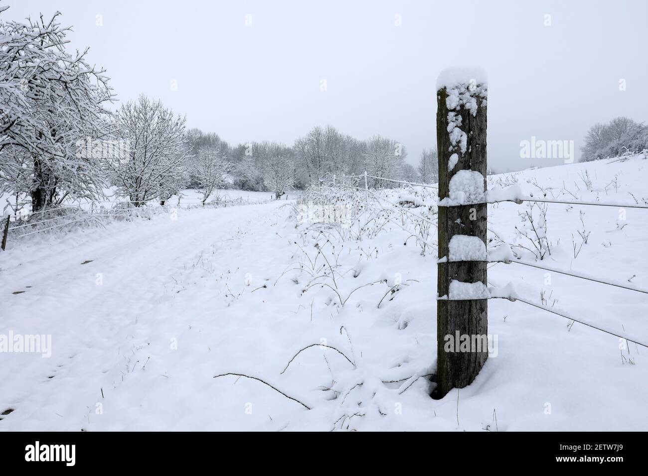 Winter landscape. Snowy road on a winter day Stock Photo - Alamy