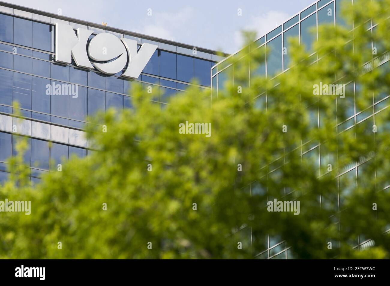 A logo sign outside of a the headquarters of National Oilwell Varco in ...