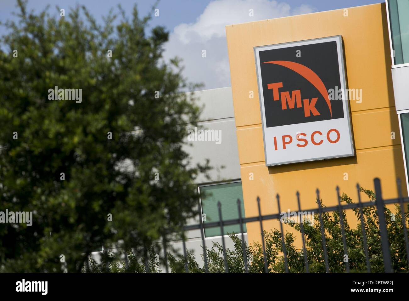 A logo sign outside of a facility occupied by TMK IPSCO in Houston, Texas, on May 28, 2017 ...