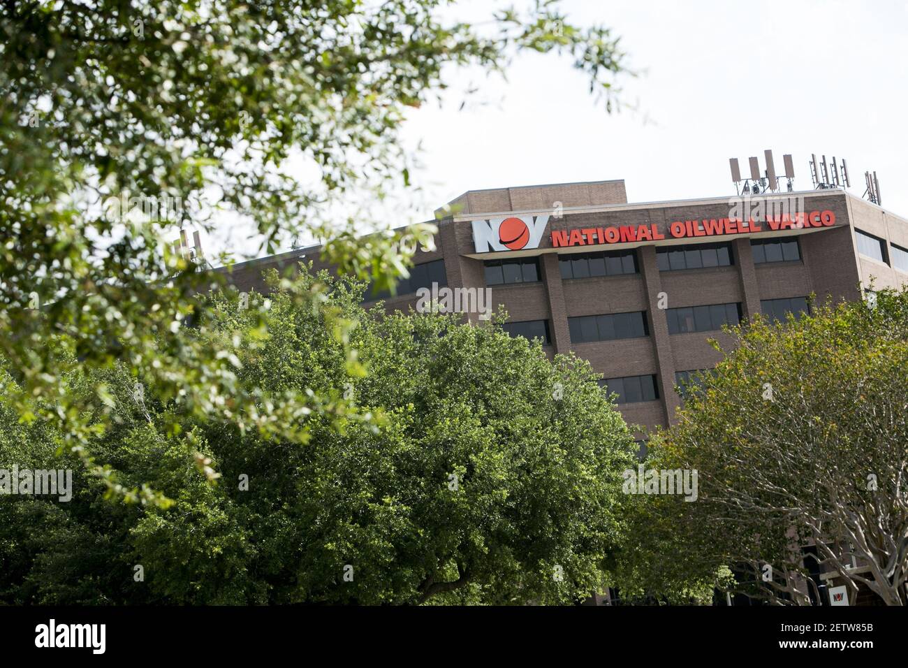 A logo sign outside of a facility occupied by National Oilwell Varco in ...