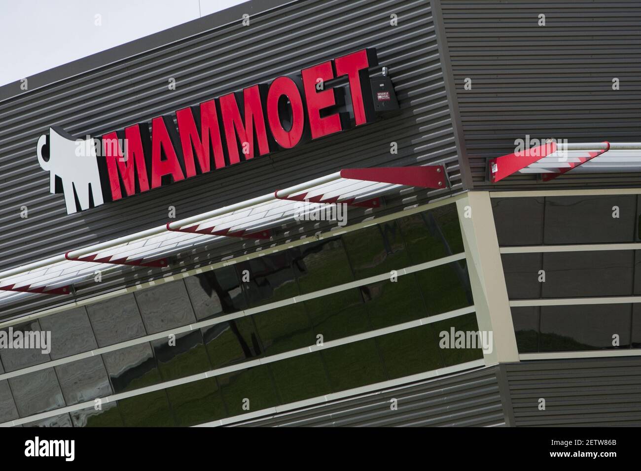 A logo sign outside of a facility occupied by Mammoet in Rosharon ...