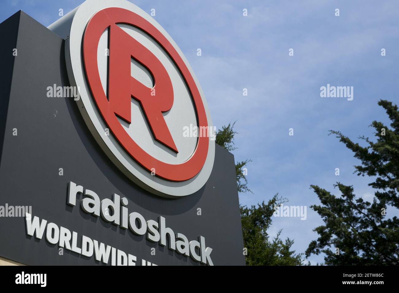 A logo sign outside of the headquarters of RadioShack in Fort Worth ...