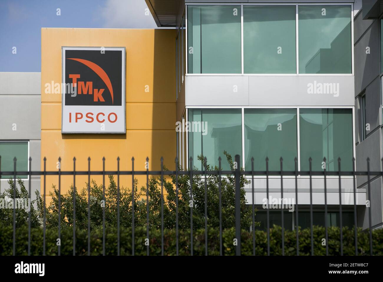 A logo sign outside of a facility occupied by TMK IPSCO in Houston, Texas, on May 28, 2017 ...