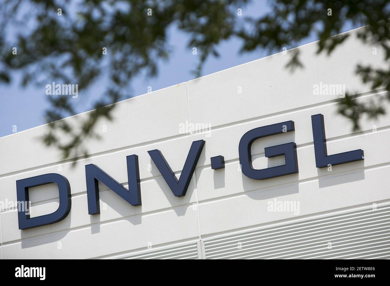 A logo sign outside of a facility occupied by DNV GL in Katy, Texas, on ...